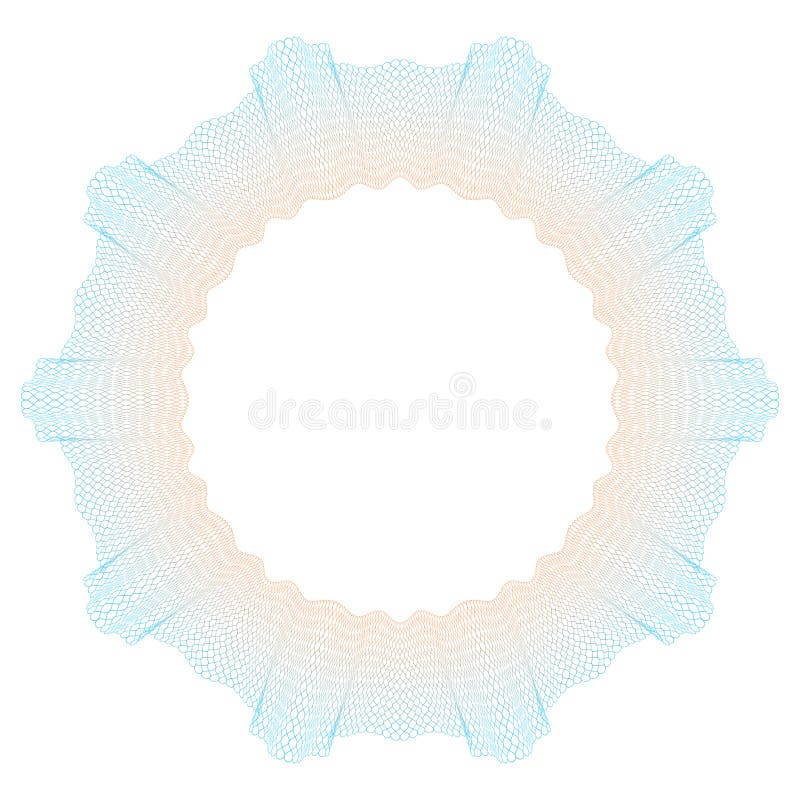 Set: Guilloche Pattern Rosette and Border for Certificate or Diploma ...