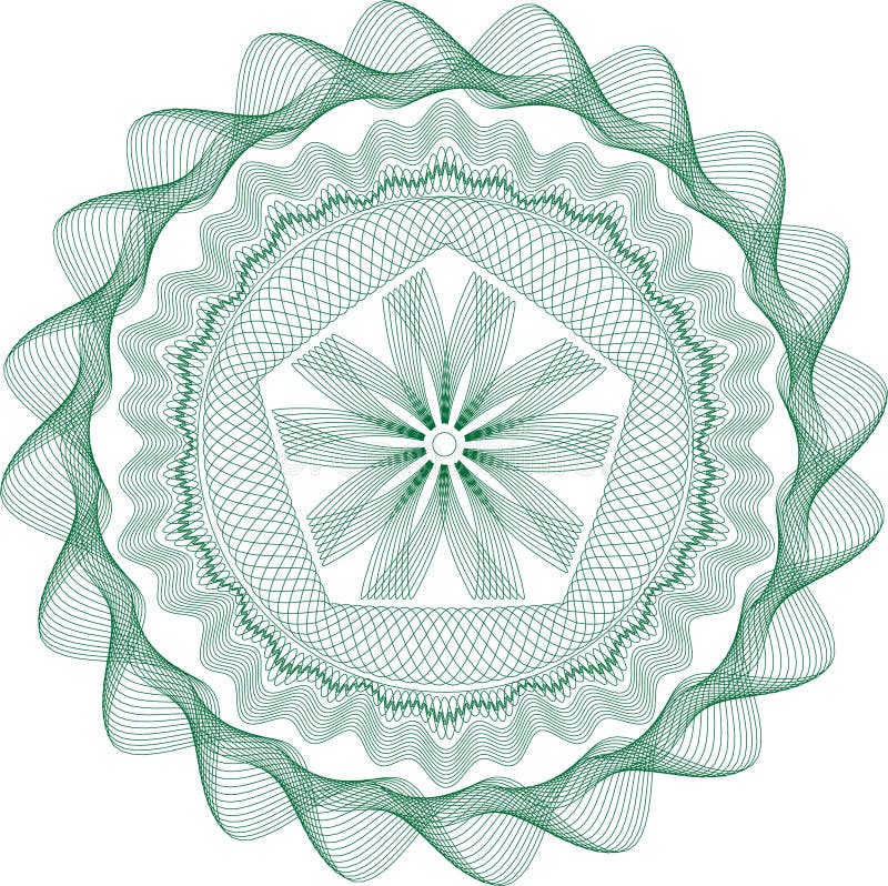 Guilloche rosette pattern stock vector. Illustration of wave - 13249326