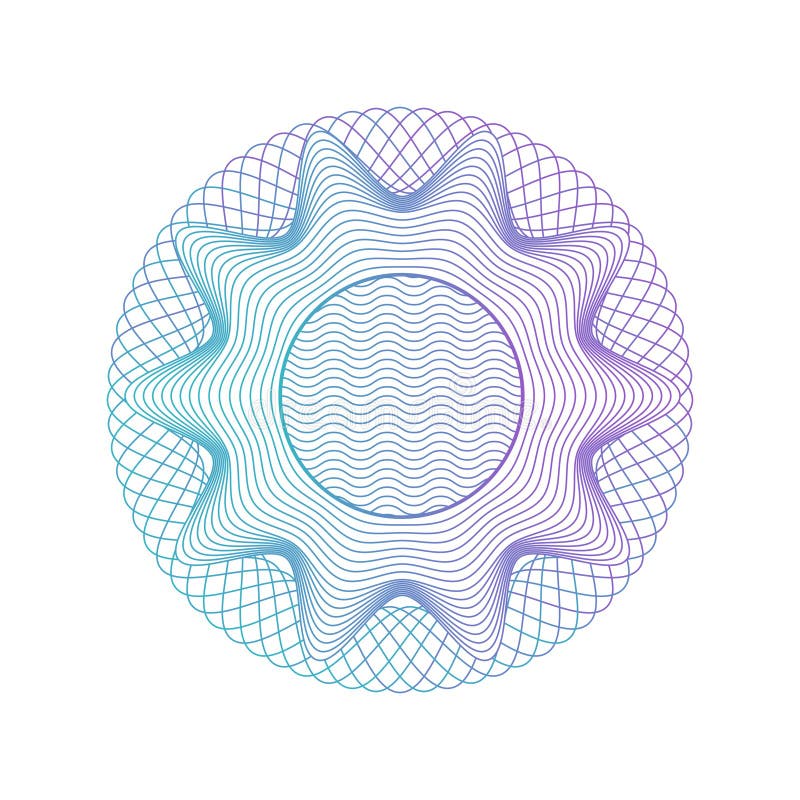 Guilloche Round Pattern Rosette for Banknotes, Certificate, Play Money ...