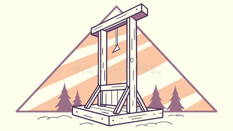 Guillotine with Pyramid Backdrop Vector, Ancient Power Meets Modern ...