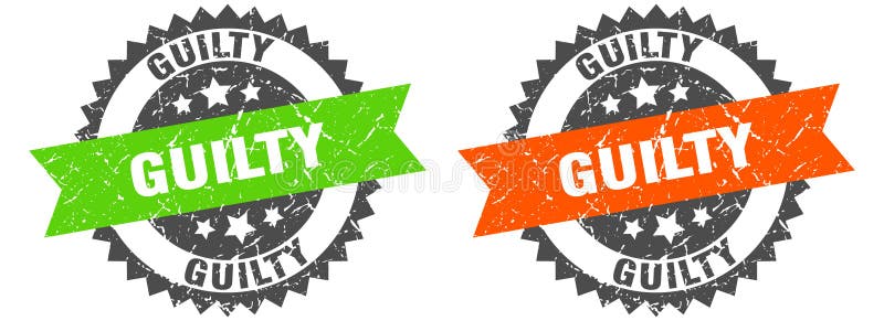 Guilty Band Sign. Guilty Grunge Stamp Set Stock Vector - Illustration ...