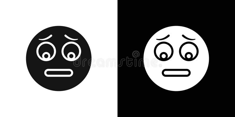 Guilty Face Emoji Icon Flat Vector Set Outline Stock Vector ...