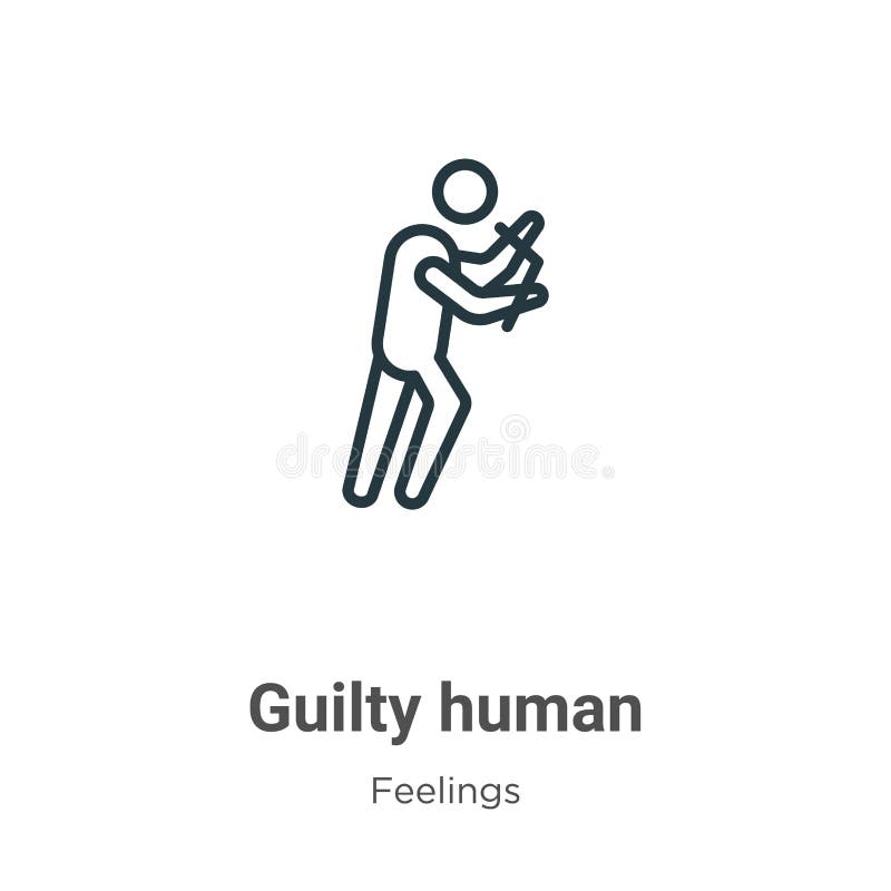 Guilty Human Icon. Trendy Modern Flat Linear Vector Guilty Human Stock ...