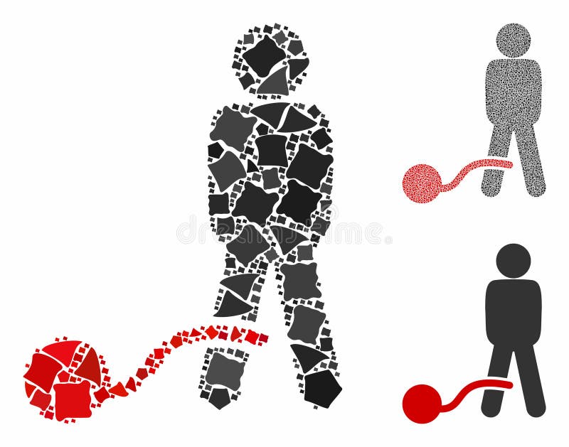 Guilty Man Mosaic Icon of Abrupt Items Stock Vector - Illustration of ...