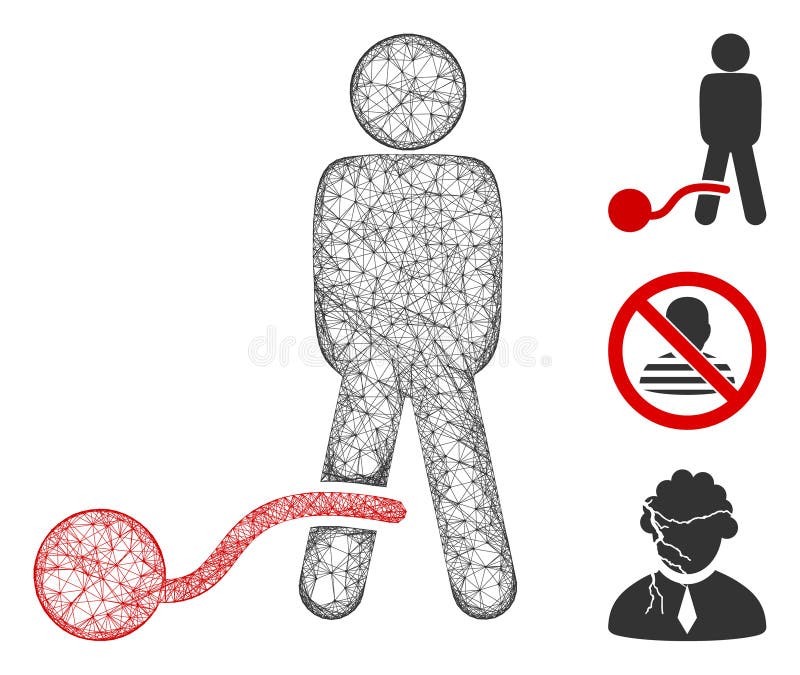 Guilty Man Polygonal Web Vector Mesh Illustration Stock Vector ...