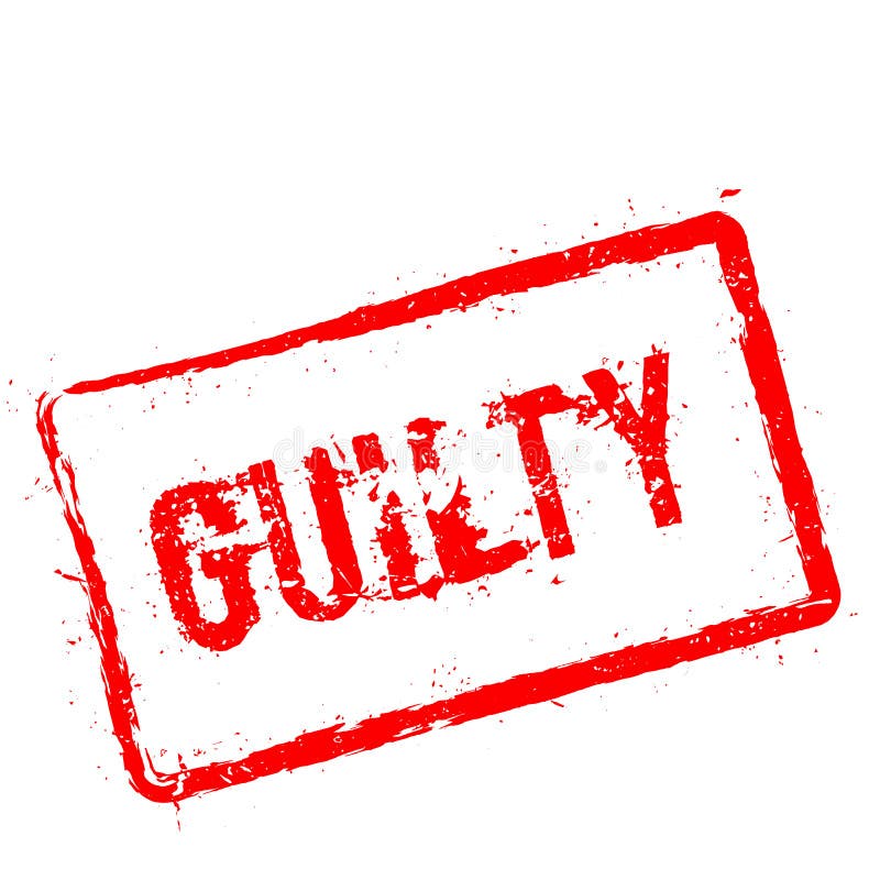 Guilty Red Rubber Stamp Isolated on White. Stock Vector - Illustration ...