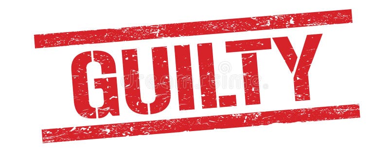 GUILTY Text on Red Vintage Lines Stamp Stock Illustration ...