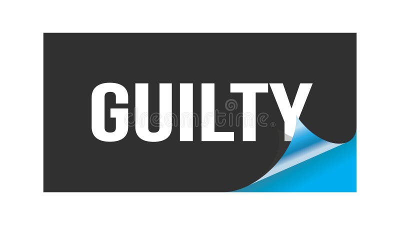 GUILTY Text Written on Black Blue Sticker Stock Illustration ...