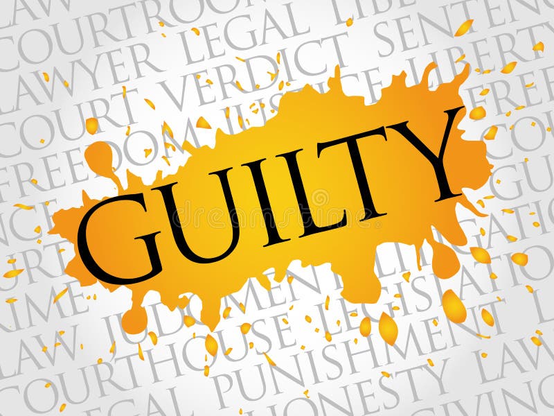 Guilty word cloud stock illustration. Illustration of convict - 200094584