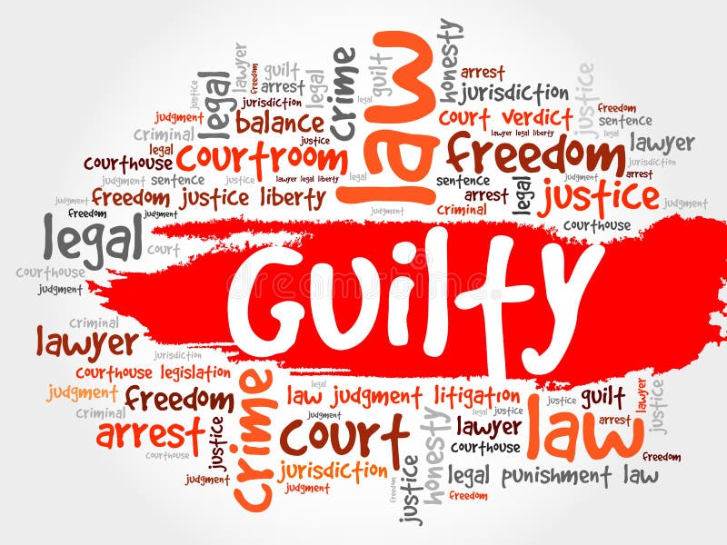 Guilty word cloud stock illustration. Illustration of innocent - 205331946