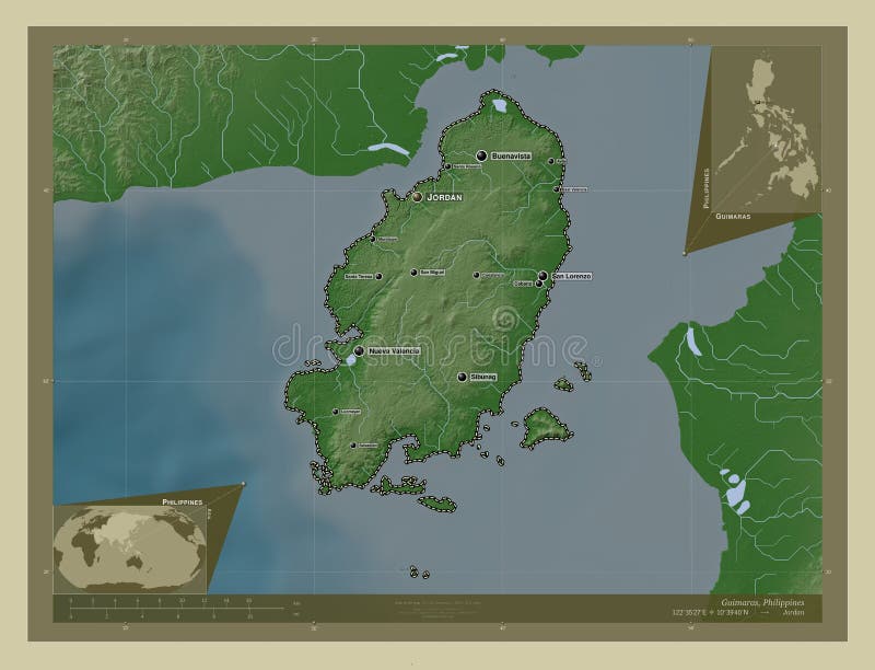 Guimaras, Philippines. Wiki. Labelled Points of Cities Stock ...