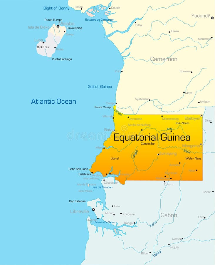 Carte De Vecteur De La Guinée équatoriale Avec Les éléments Infographic ...