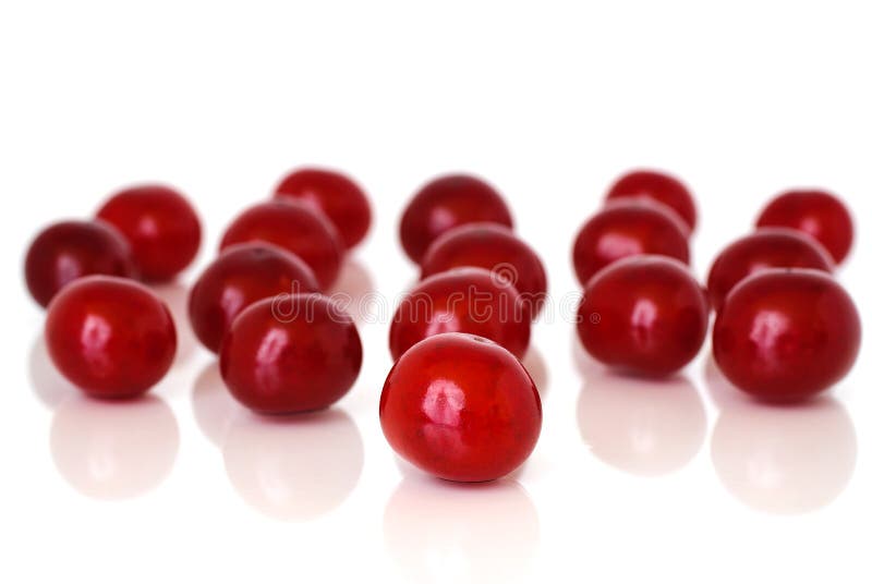 Guindas en blanco foto de archivo. Imagen de cubo, vitamina - 18700356