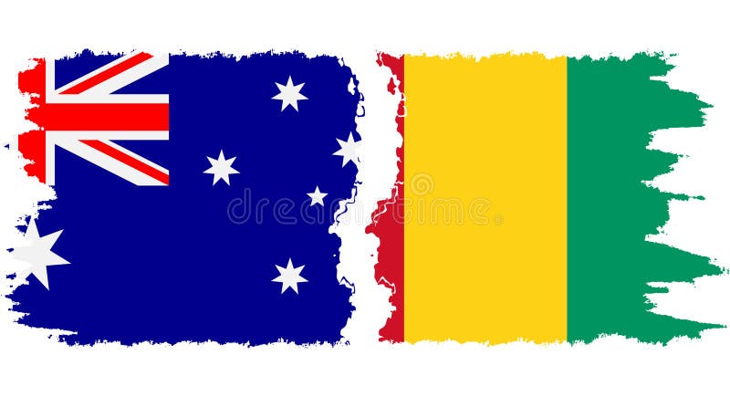 Guinea and Australia Grunge Flags Connection Vector Stock Illustration ...