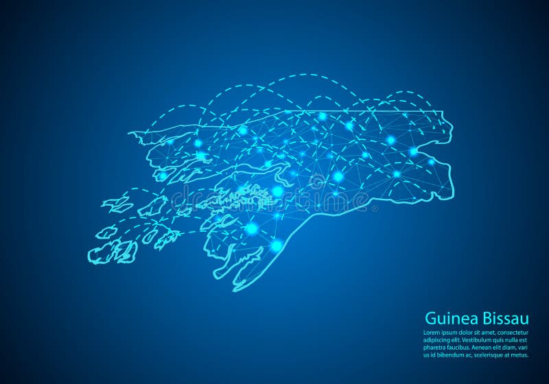 Guinea Bissau Map with Nodes Linked by Lines. Concept of Global Stock ... Guinea Bissau Map with Nodes Linked by Lines. Concept of Global Stock ...