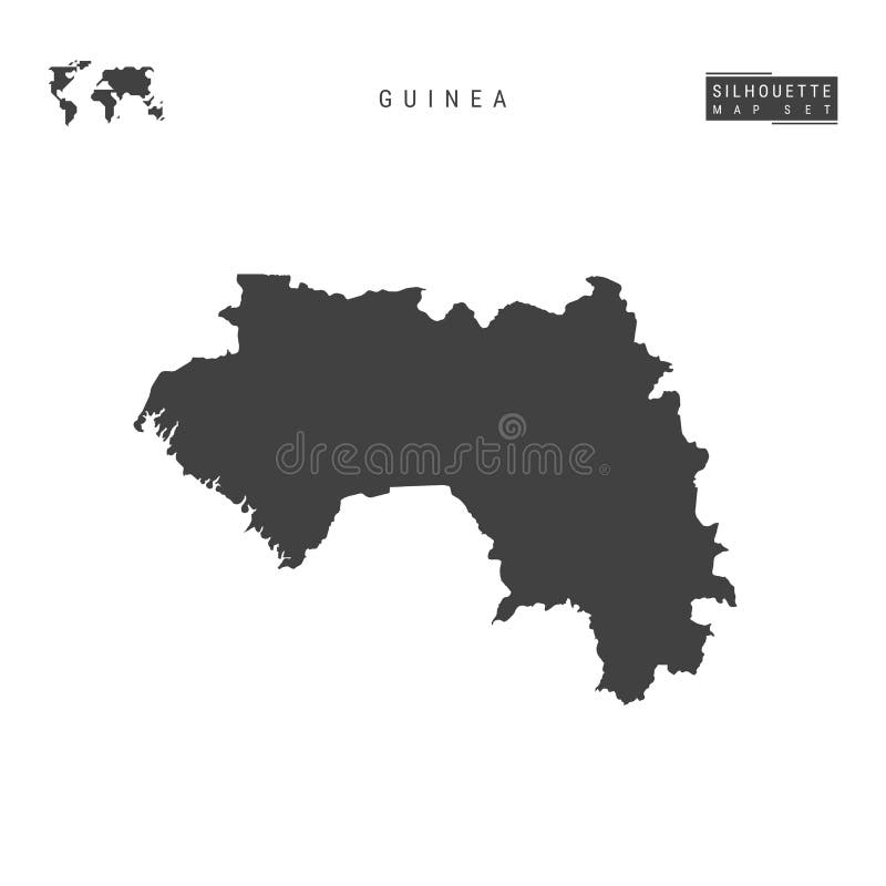 Guinea Vector Map Isolated on White Background. High-Detailed Black ...