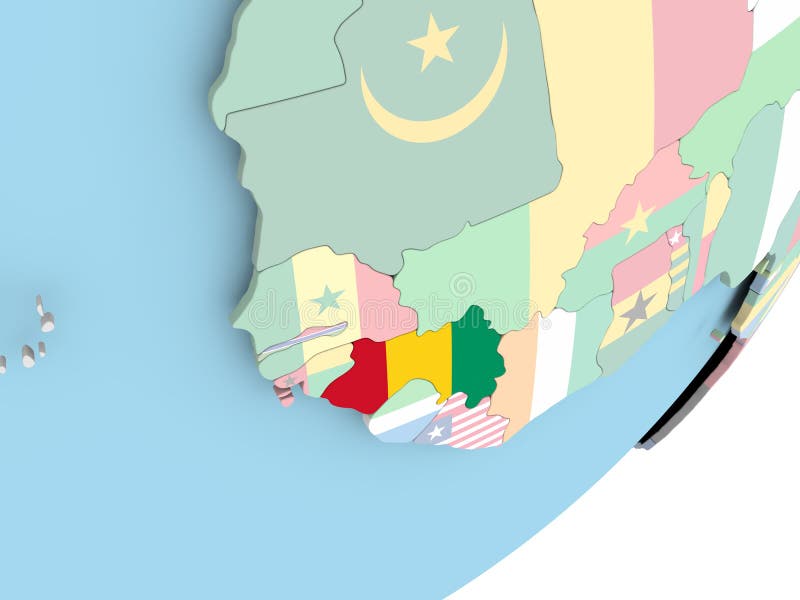 Guinea con la bandera stock de ilustración. Ilustración de guinea ...