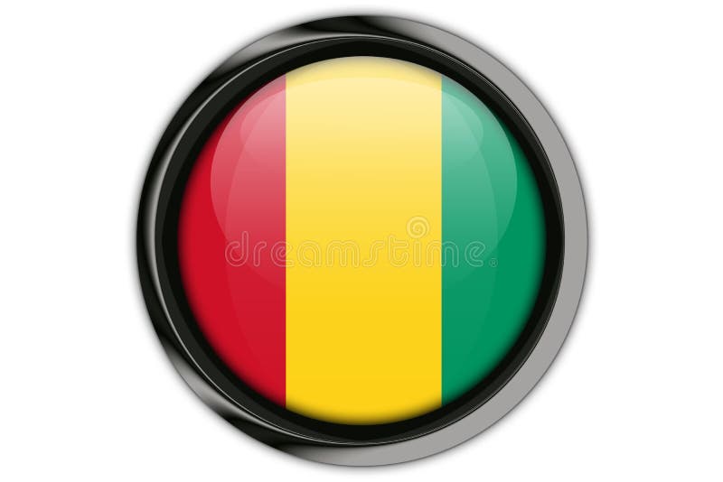 Guinea Flag in the Button Pin Isolated on White Background Stock ...