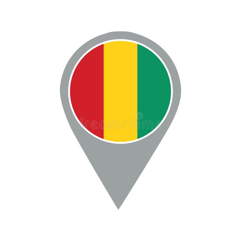 Guinea Flag on Location Pin. Stock Vector - Illustration of organ ...