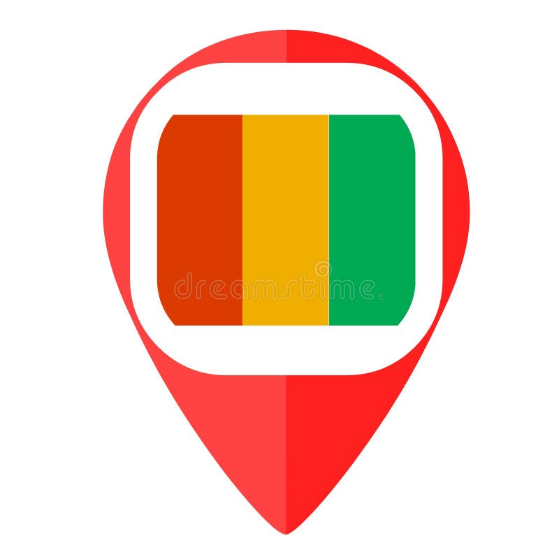 Guinea Flag Pin Marker Pointer Map Stock Image - Illustration of marker ...