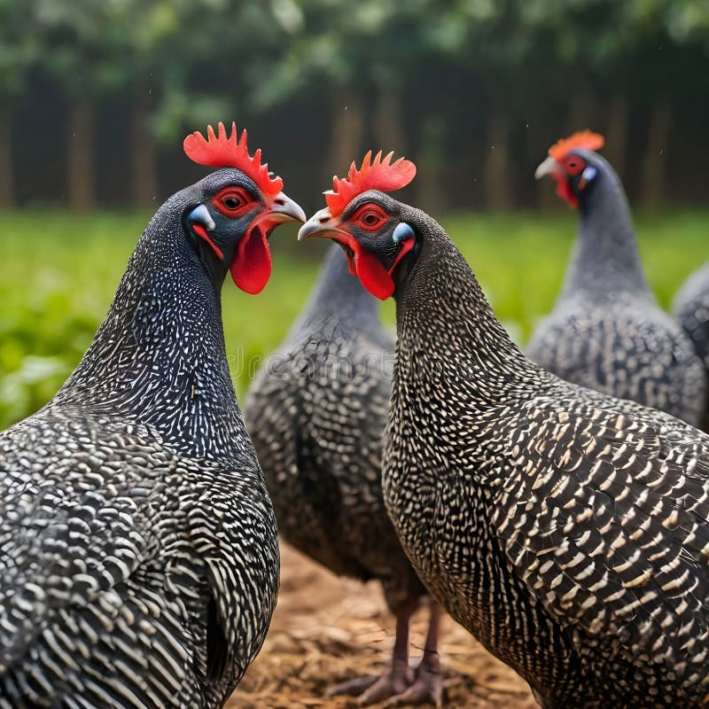 Guinea Fowl in Poultry Farm Setting Stock Image - Image of growth ...