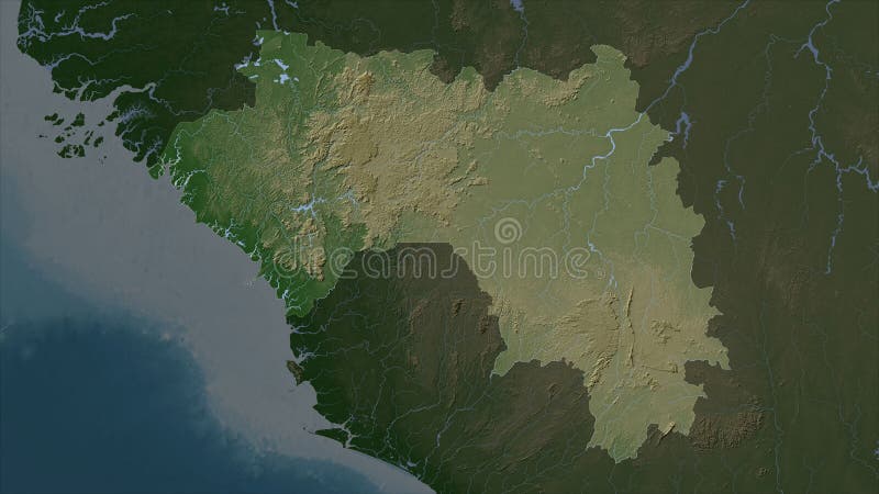 Guinea highlighted. Pale stock illustration. Illustration of contour ...