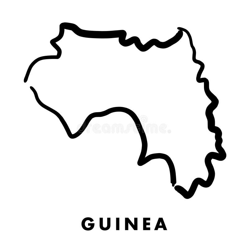 Guinea outline map stock illustration. Illustration of boundary - 4591946