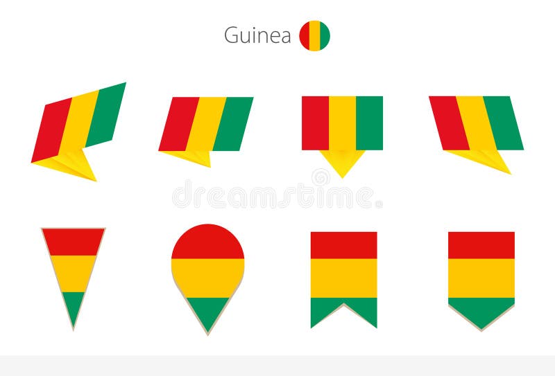Guinea National Flag Collection, Eight Versions of Guinea Vector Flags ...