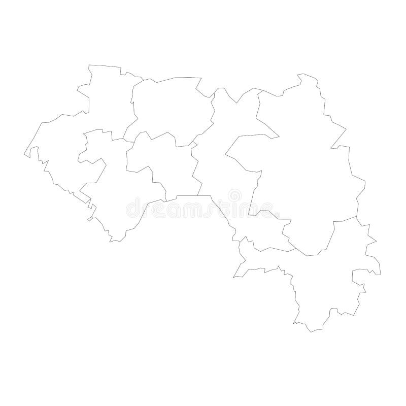 Guinea Political Map of Administrative Divisions Stock Vector ...