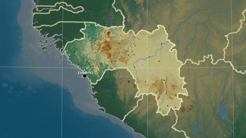 Guinea - Relief. Composition, Borders Stock Illustration - Illustration ...