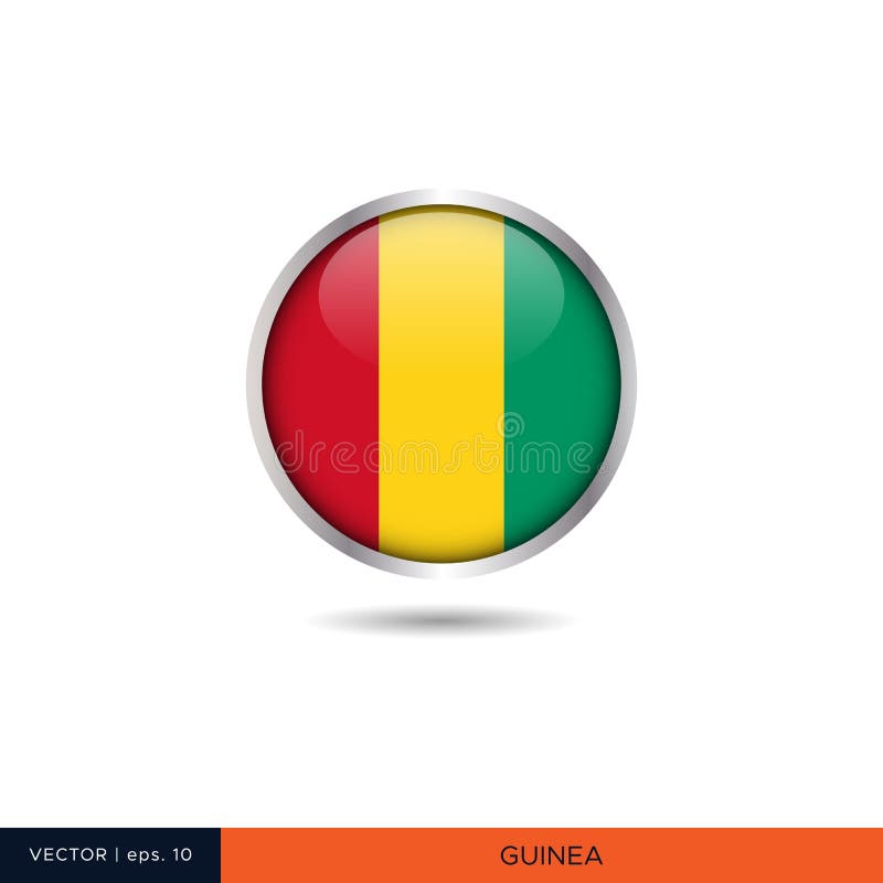 Guinea Round Flag Vector Design. Stock Vector - Illustration of ...