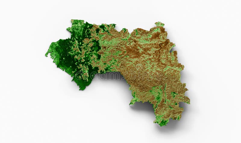 Guinea Topographic Map 3d Realistic Map Color 3d Illustration Stock ...