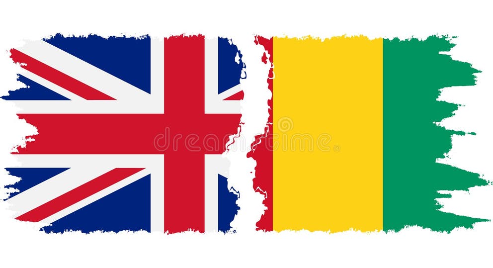 Guinea and UK Grunge Flags Connection Vector Stock Vector ...