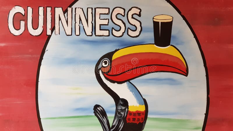 Guinness Mural Painting.Beer and Bird Editorial Stock Photo - Image of ...