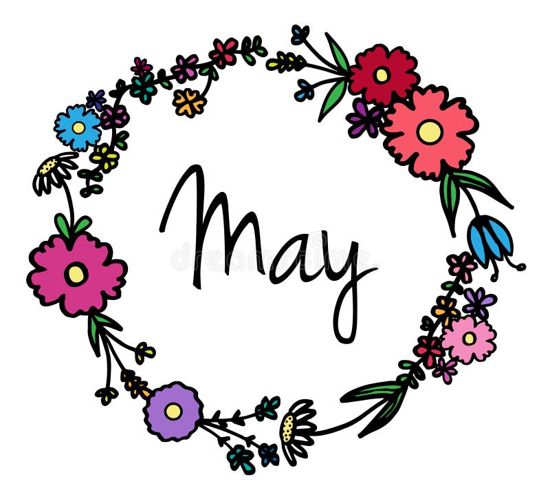 Guirnalda mayo de la flor ilustración del vector. Ilustración de hoja ...