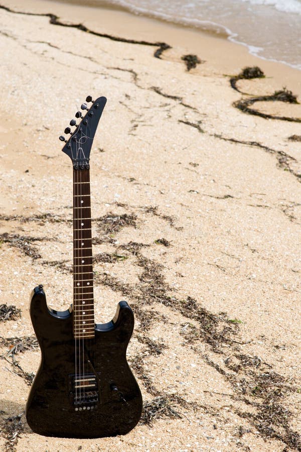 Guitar stock photo. Image of coastline, urban, beach, instrument - 5001574