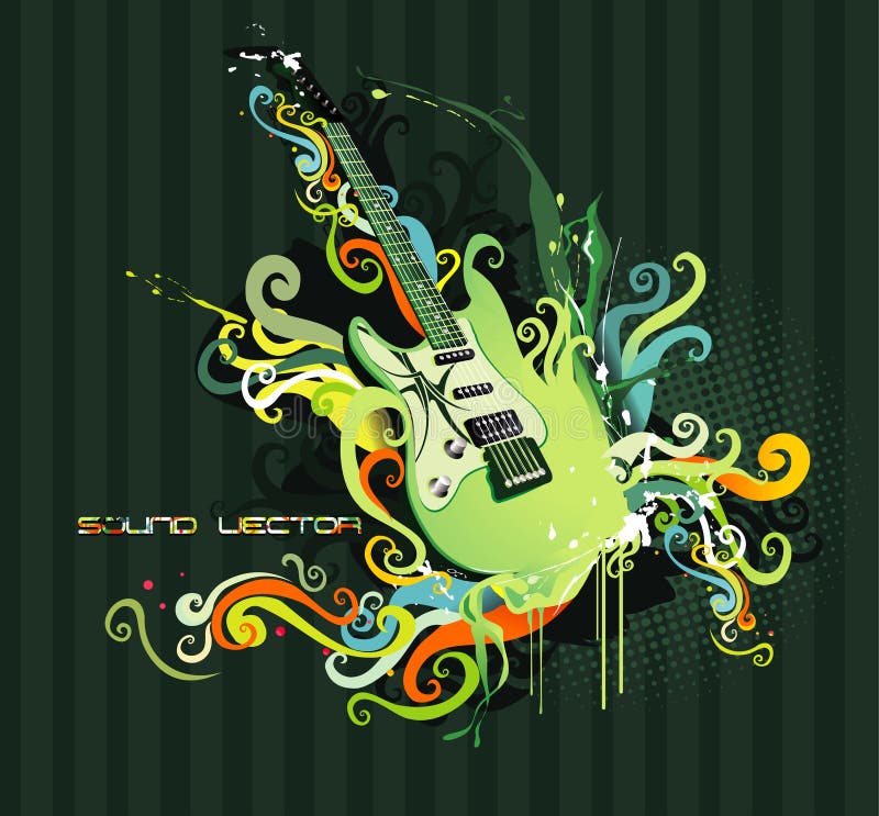 Guitar abstract stock vector. Illustration of glow, design - 18006254