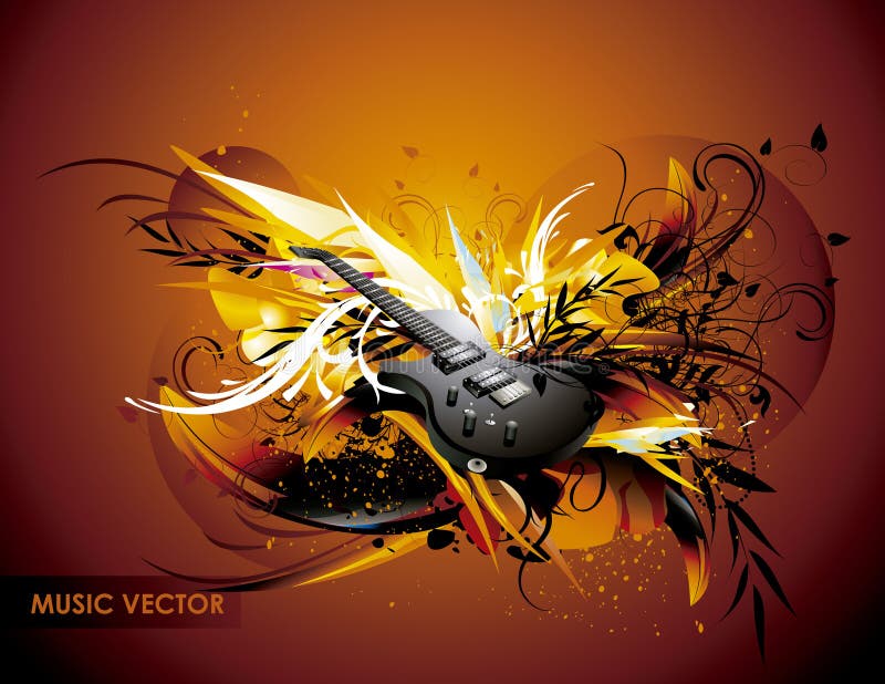 Guitar Abstract stock illustration. Illustration of instrument - 14314533