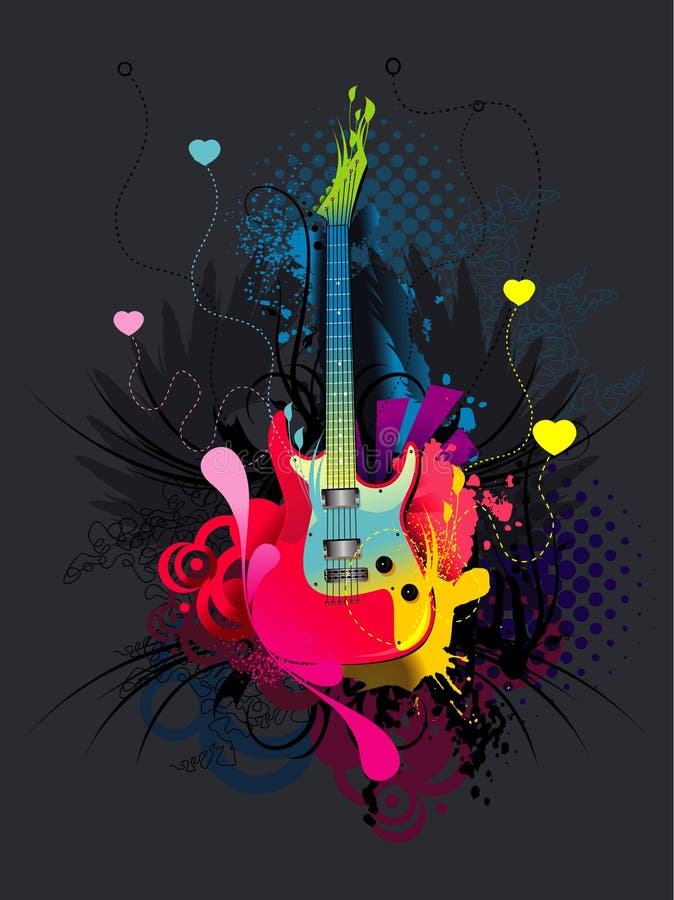Guitar abstract stock vector. Illustration of string - 18011091