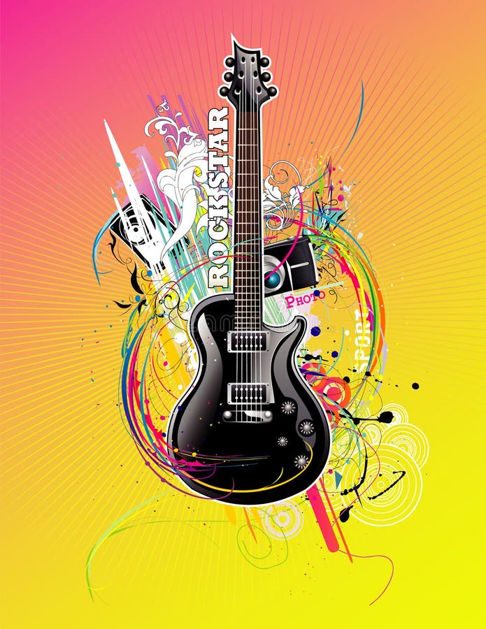Guitar Abstract Illustration Stock Vector - Illustration of modern ...