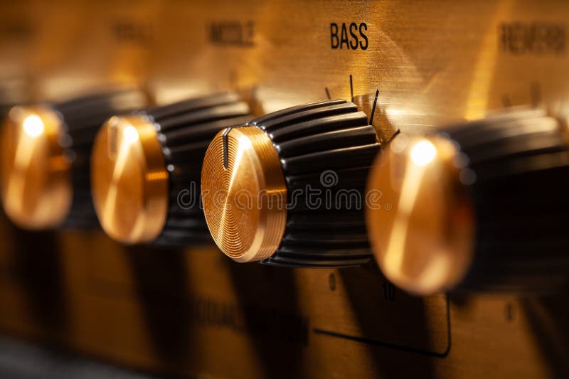 Guitar Amp Equalizer Bass Knob Stock Image - Image of equalizer, bass ...