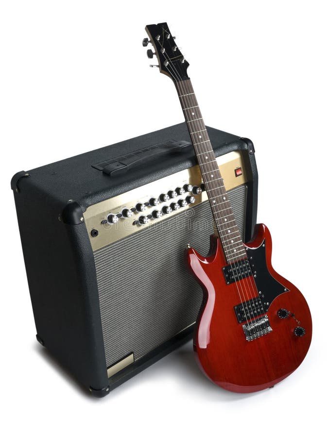 Guitar Amplifier and Electric-guitar Stock Photo - Image of speaker ...