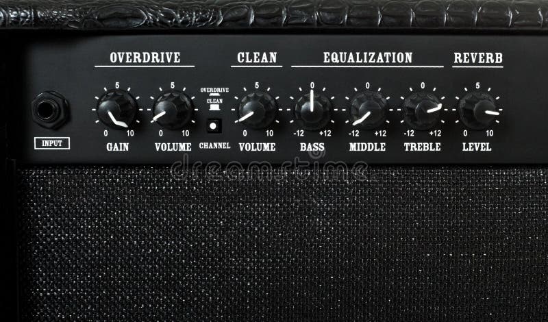 Guitar Amplifier Control Panel Stock Image - Image of control, bass ...
