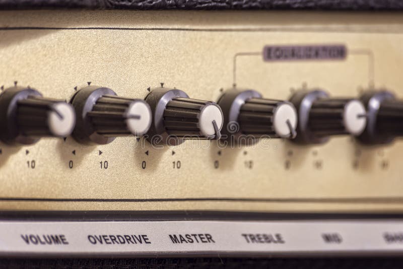 Guitar amplifier knobs stock photo. Image of amplify - 54584214