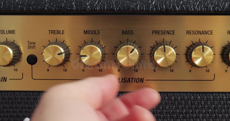 Guitar Amplifier Tone Equalizer Knobs Stock Footage - Video of loud ...