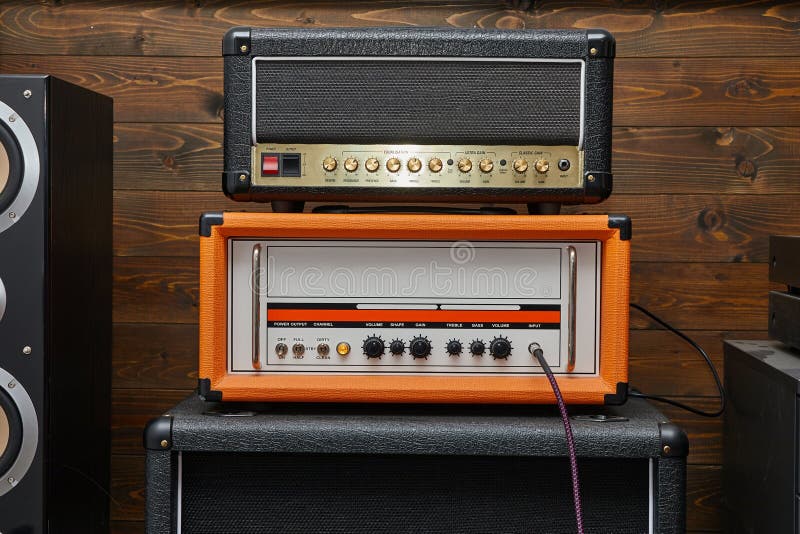 Guitar amplifier tube amps stock image. Image of room - 373692029
