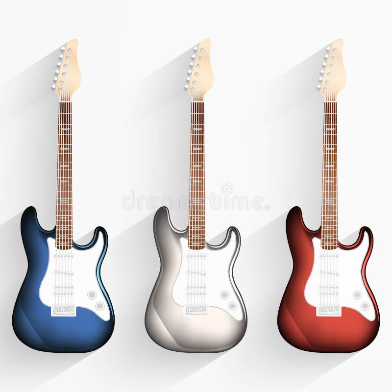 Guitar Background. Set of Musical Instruments. Stock Vector ...