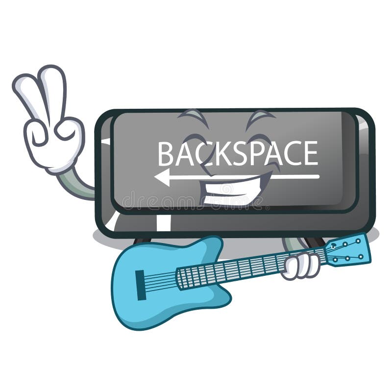 With Guitar Backspace Button Installed on Cartoon Keyboard Stock Vector ... With Guitar Backspace Button Installed on Cartoon Keyboard Stock Vector ...