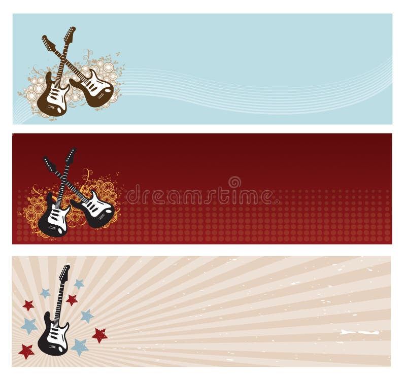 Guitar Banners stock vector. Illustration of label, roll - 17112211