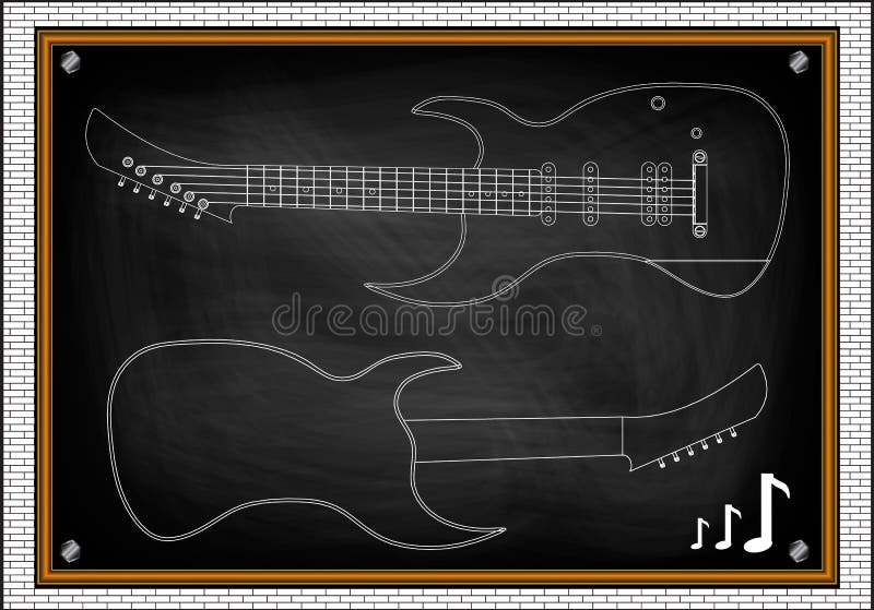 Guitar on a black stock vector. Illustration of metal - 110077996